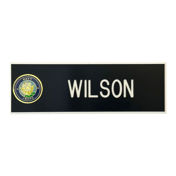 Navy with crest smooth 1x3 Name plates [JDT-NJ-002] – JROTC.com